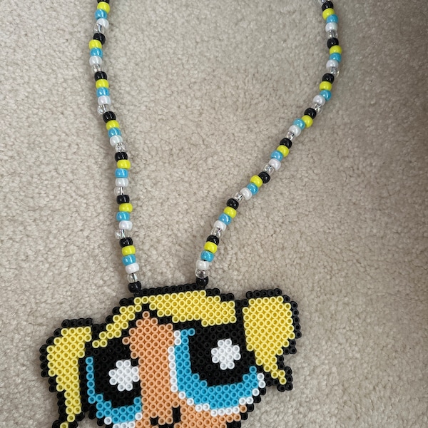 Powerpuff Girls Perlers | Kandi Perler Necklaces | Buttercup Perler ...