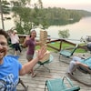 Giant Tippy Tower Yard Game With Solid Wood Crate, Outdoor Game With ...