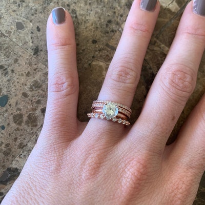 Rose Gold Stacking Ring Set. Eternity Ring Set. Sterling - Etsy