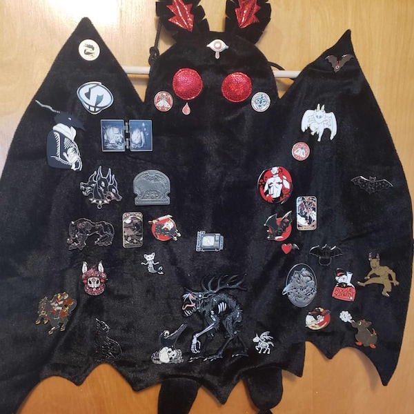 Mothman Pin Display Board, Mothman Plush Pin Banner, Pin Board, Enamel ...