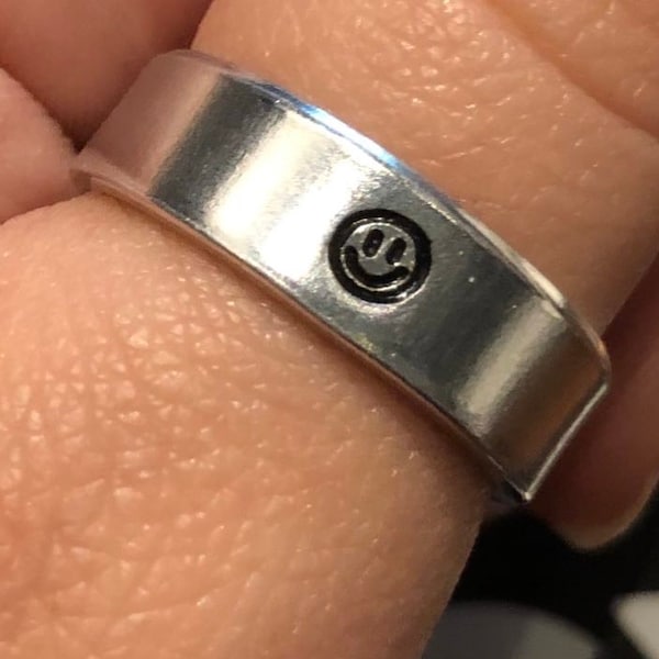 Smiley Face Ring, Custom Ring, Personalized Ring, Personalized Ring ...