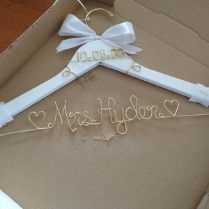 Wedding Hanger With Date Wedding Hanger Custom Bride Hanger - Etsy