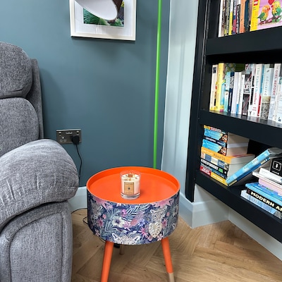 Round Wooden Side Table With Drawer. Tiger Print in 6 Colours - Etsy