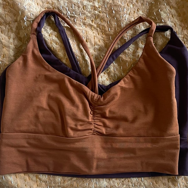 Organic Bralette - Cross Back Organic Cotton Bra Top - Yoga Bra - Etsy