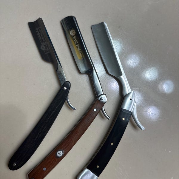 Custom Hand Made Damascus Steel Straight Folding Razor With Shaving ...