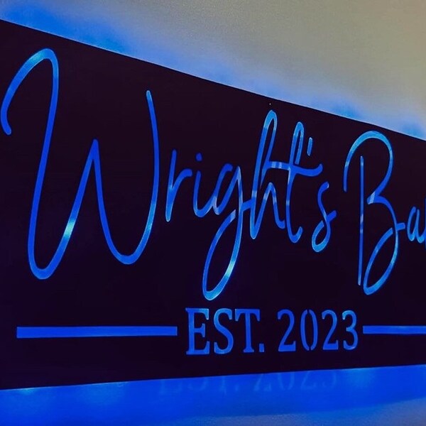 Personalized Bar LED Metal Art Sign / Light up Pub Metal Sign / Multi ...