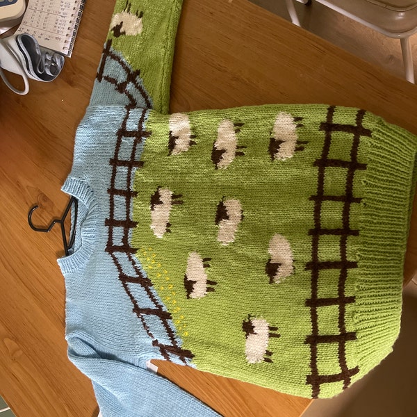 Ladies Girls Sheep Intarsia Motif Sweater Jumper Novelty Farm PDF ...