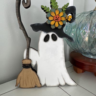 Hand Painted Fall Pumpkin House Shelf Sitter Home Decor, Whimsical ...