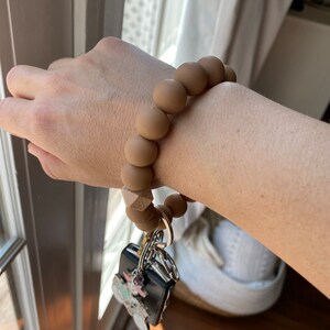 Beaded Wristlet Keychain, Silicone Wristlet, Bracelet Key Ring, Boho ...