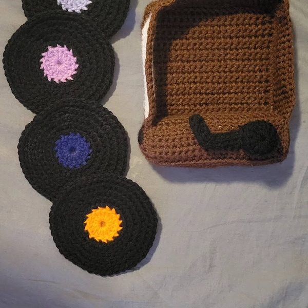 Spin Your Record Player Coasters Crochet Pattern - Etsy
