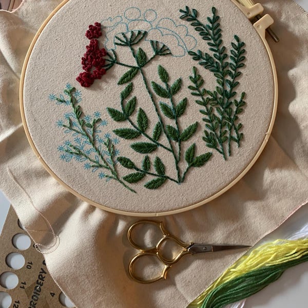 Embroidery Kit for Beginner Floral | Modern Embroidery Kit With Pattern ...