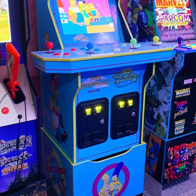 The Simpsons Arcade1up Arcade 1up 5 Piece Front Decal Sticker Set blue ...