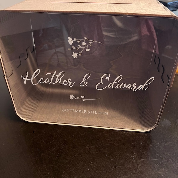 Personalized Rustic Wedding Card Box: Wooden Anniversary Keepsake - Etsy
