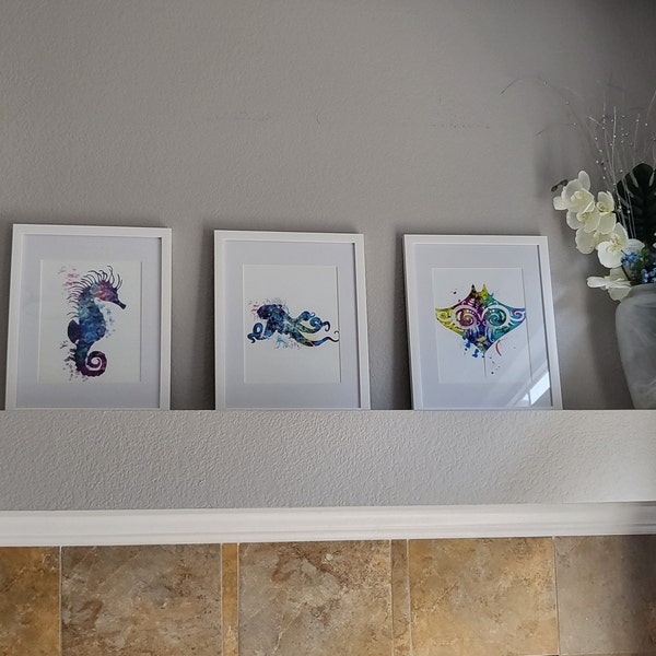 Sea Ocean Animals, Nautical Kids Room Wall Art, Whale, Turtle, Sea ...