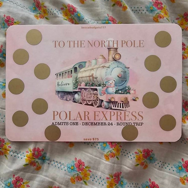 POLAR EXPRESS PINKMAS Scratch off Savings Challenge - Etsy