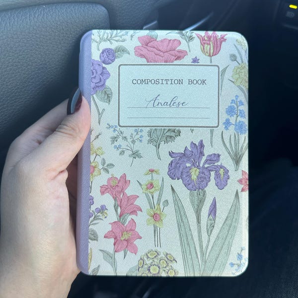 Purple Floral All New Kindle 11th Gen 2024 Case Composition Book Kobo ...