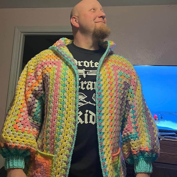 US & NL Crochet Pattern Weed Leaf Hexa Cardi by Annah Haakt Hexagon ...