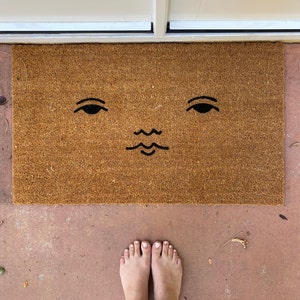 Face Doormat . Welcome Mat . Gift for Her . Coir Mat . Custom Door Mat ...