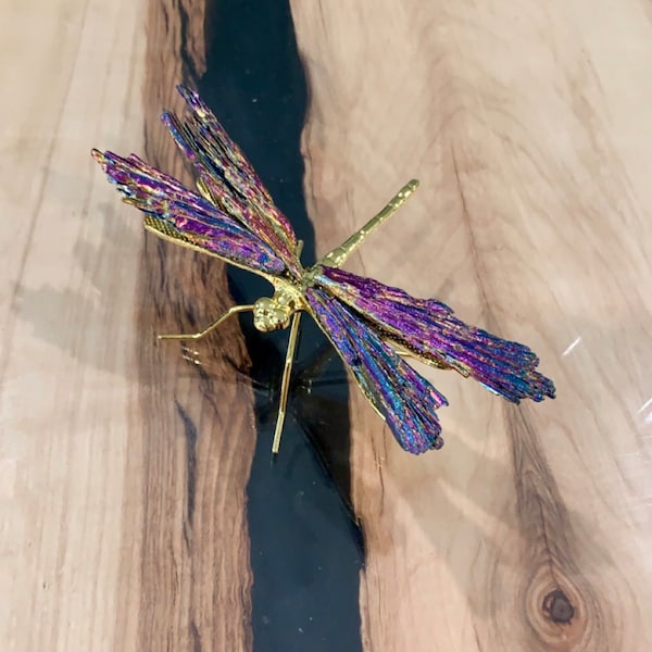 Aura Tourmaline Dragonfly | Aura Crystal Dragonfly | Unique Decor ...