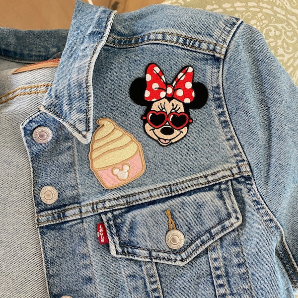 Minnie Mouse Heart Shades Iron-on Applique Disney Fan DIY Decoration ... Minnie Mouse Heart Shades Iron-on Applique Disney Fan DIY Decoration ...