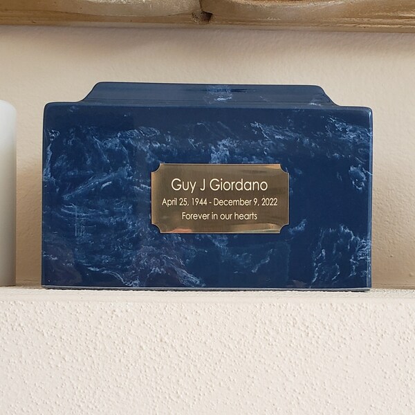 Engraved Urn Plate, 4"x2" Bright Brass Plate, Personalized Metal Plate ...
