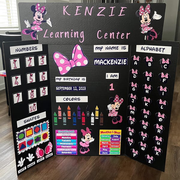 Minnie Mouse Learning Board DIY - Learning Board Cut Out Pieces for ...