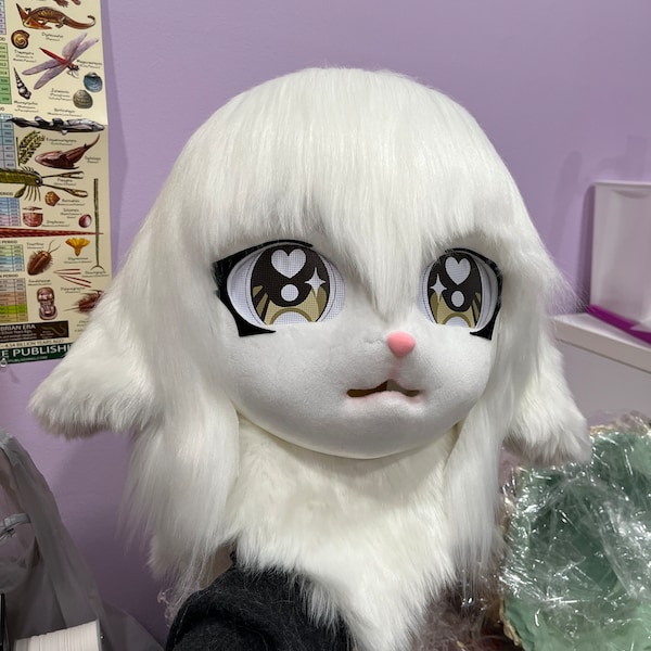 Furry Fursuit White Sheep Mask Cat Mask , Cosplay Mask Head , Beast ...