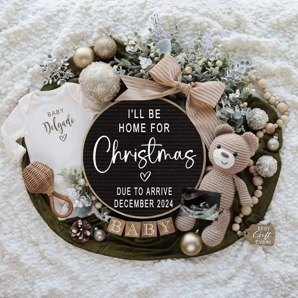 Christmas Pregnancy Announcement: December Due Date, Editable Template ...