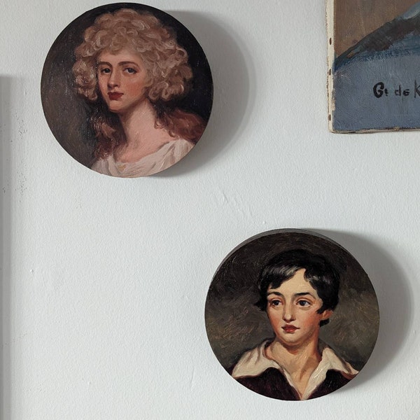 Portrait of Lady Jane, Antique Style Original Oil Painting,18th Century ...