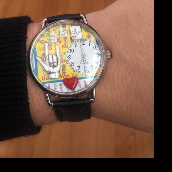 American Sign Language Interpreter Watch or I Love You ASL Watch, Gift ...