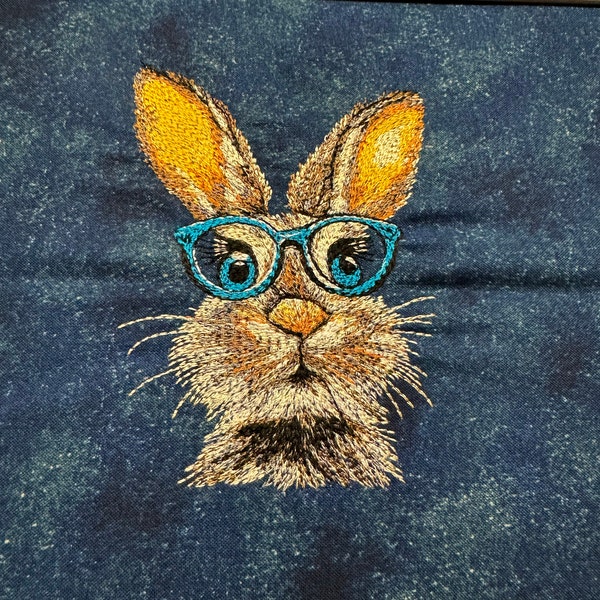 Bunny Machine Embroidery Easter Bunny With Glasses Pattern, 6 Sizes ...