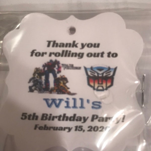 Transformers Favor Tags, Birthday Party Favors, Transformers Birthday ...