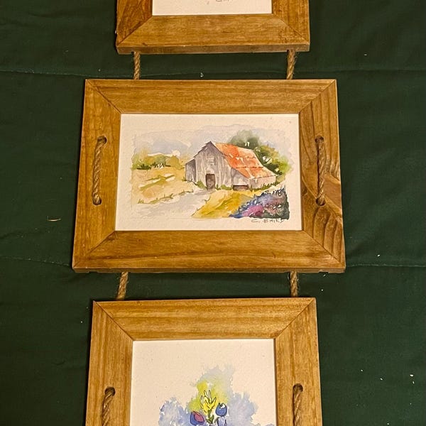 Bluebonnet Original 5x7 Watercolor Painting - Etsy