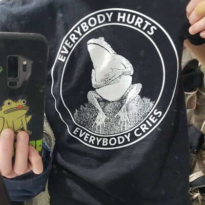 Sad Frog T-shirt. Everybody Hurts, Everybody Cries. Emo Frog Apparel ...