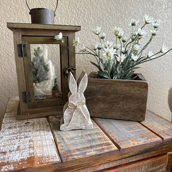 Rustic Chunky Bunny 5"h/distressed Reclaimed Wood Bunny/easter Bunny ...