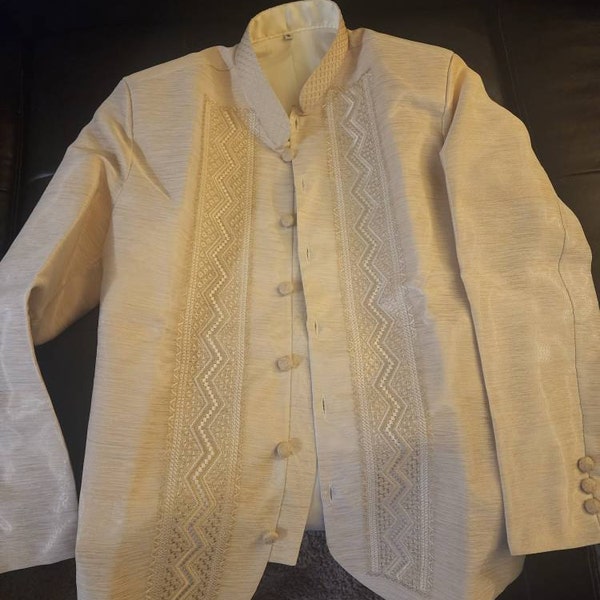 Chinese Collar Filipiniana Organza Top With Imelda Sleeves - Etsy