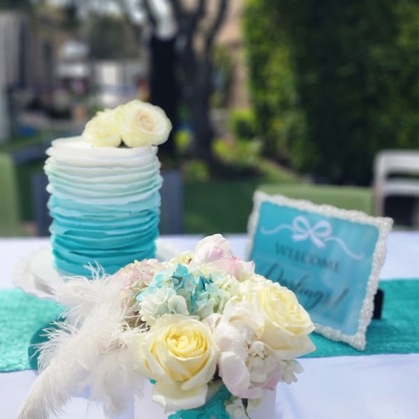 Welcome Sign - Breakfast at Tiffanys Inspired Party - Table Decor 8 ...