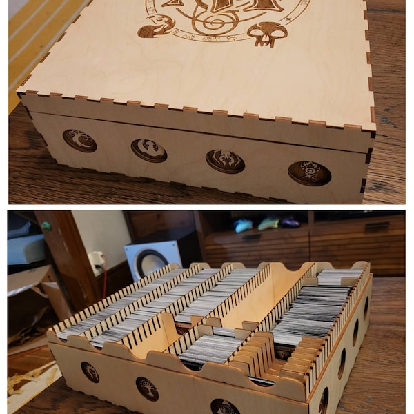 MTG Magic the Gathering Large Etched Storage Box Organizer Stand Alone ...