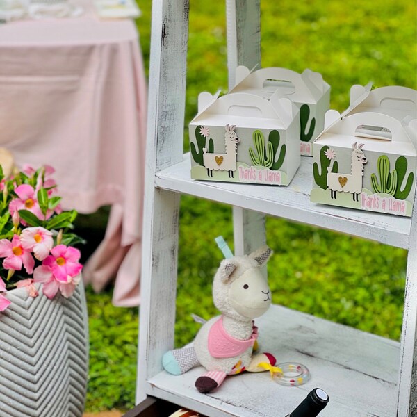 Llama Favor Boxes, Llama Birthday Theme, Llama and Cactus Party Decor ...