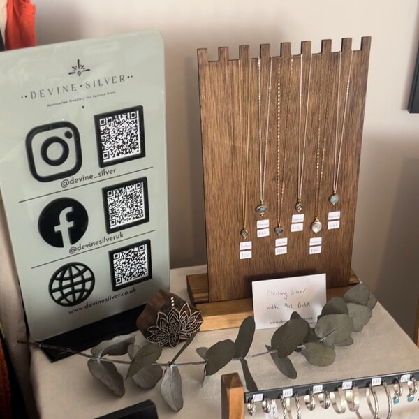 Acrylic Business Social Media Sign QR Code Plaque Signage Business ...