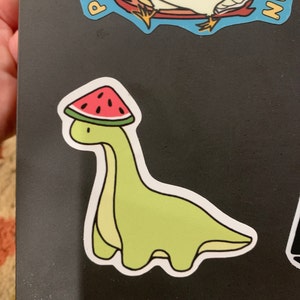 Cute Brontosaurus Dinosaurs Wearing Hats Matte Stickers - Etsy