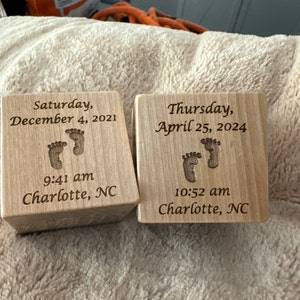 Personalized Baby Block New Baby Gift Birth Block Personalized Baby ...