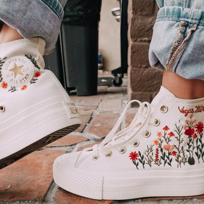 Custom Embroidered Converse High Tops/ Custom Converse Chuck Taylor ...