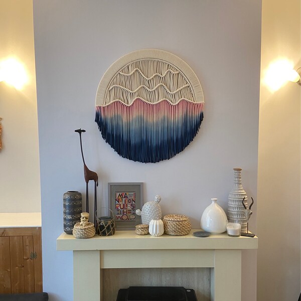 Round Fiber Art - Circular Wall Art - Circle Macrame Wall Hanging ...