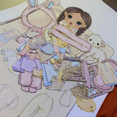 Printable Paper Doll Blythe With Clothes Digital PDF Instant Download, Dress up Cut Out Doll ...