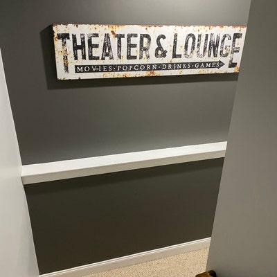 Modern Farmhouse Wall Decor Family Theater Sign Large Rustic Wall Art ...