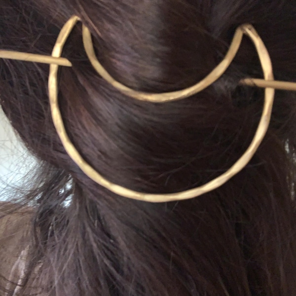 Moon Hair Accessories, Hammered Moon Hair Pin, Accessory Gift, Moon ...