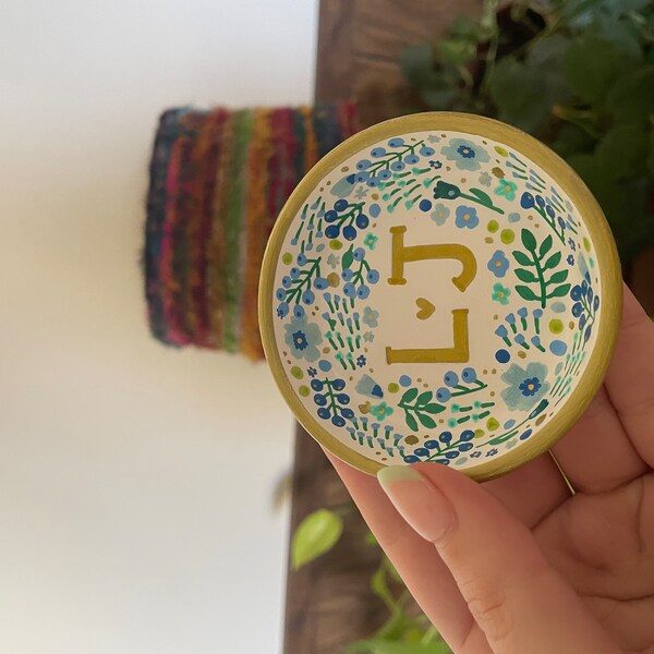 Retro Colorful Cocktail Trinket Dish, Hand Painted Clay Ring Dish, Bar ...