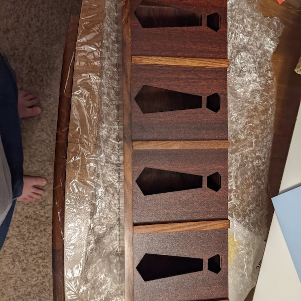 Wood Tie Storage Box Tie Display Case for Wedding School Child Son Tie ...