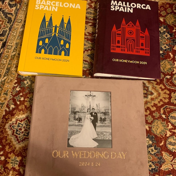 Linen Wedding Photo Album - Modern Wedding Gift, Anniversary Scrapbook ...